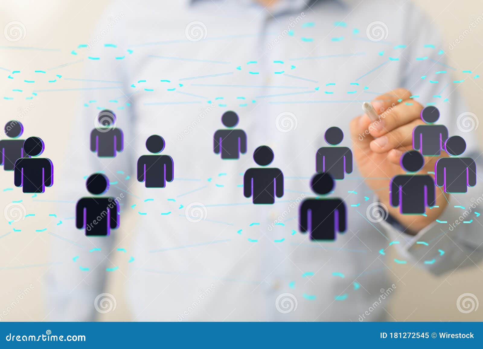 A Network Connections Team Working and Interacting Stock Image - Image ...