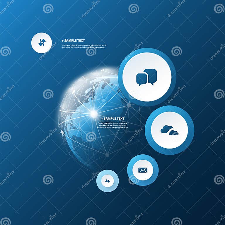 Mobility, Cloud Computing, Digital Services Design Concept with Icons ...
