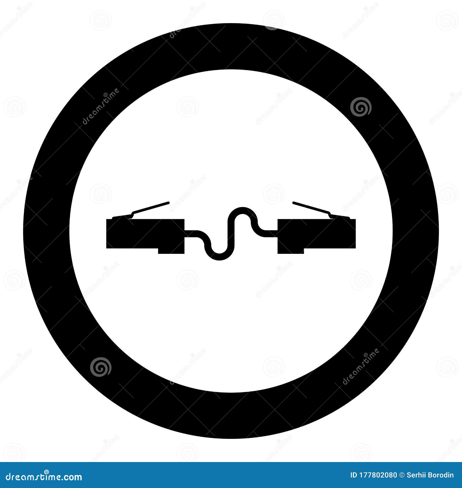 Network Connector Patch Cord Ethernet Cable LAN Wire Icon in Circle ...