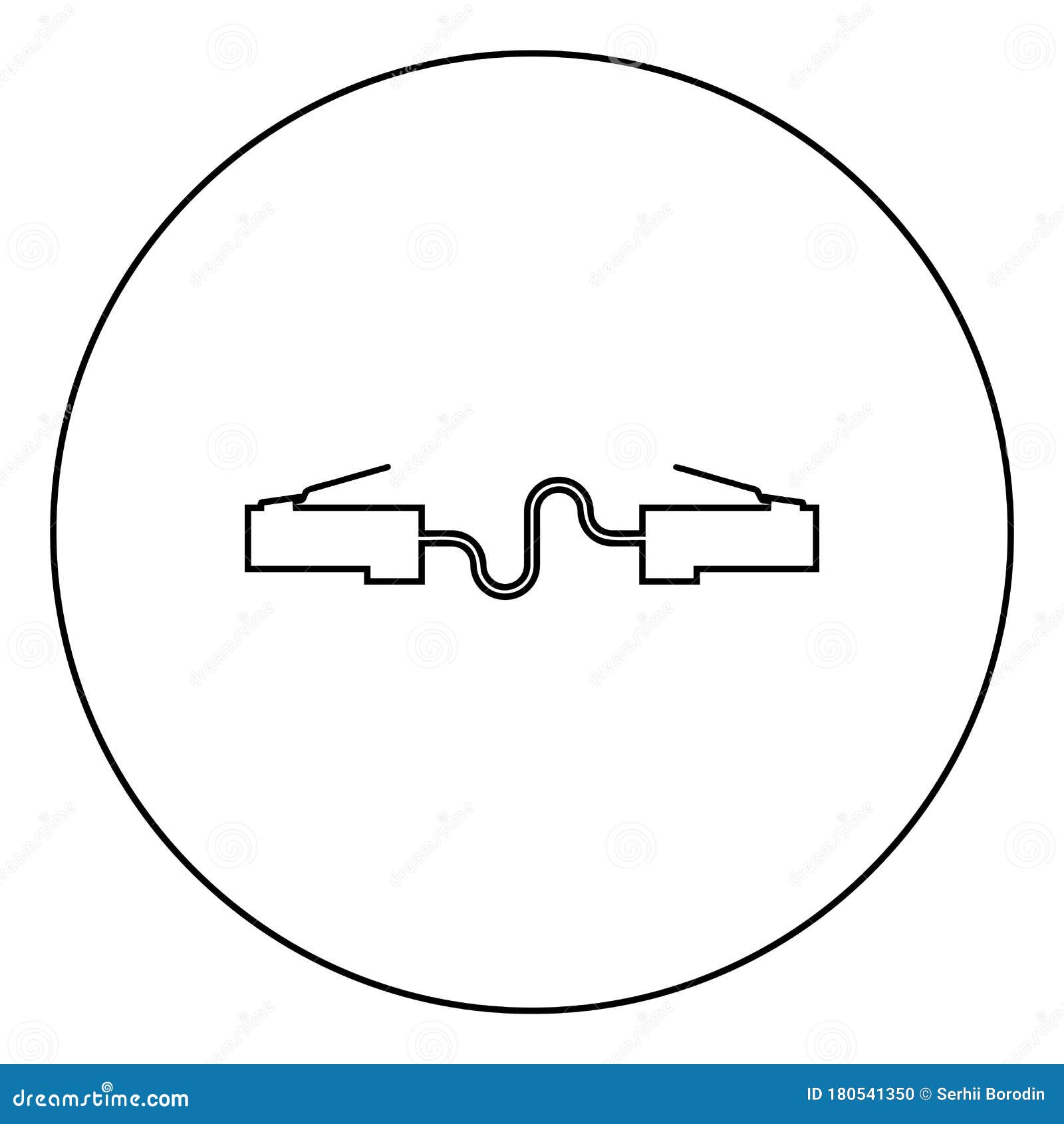 Network Connector Patch Cord Ethernet Cable LAN Wire Icon in Circle ...