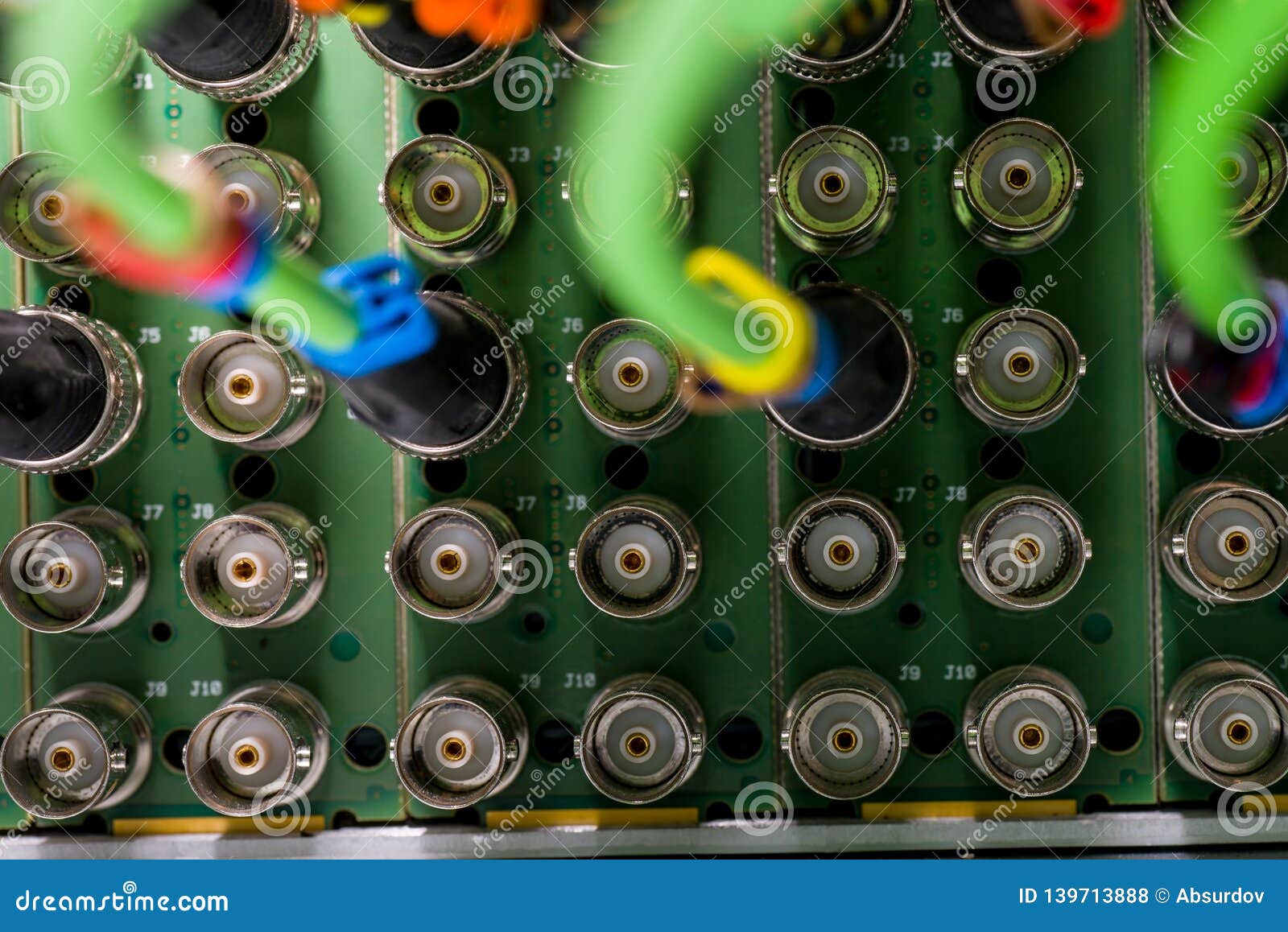 NETWORK CONNECTORS on SERVER. CONNECTED CABLE Stock Photo - Image of ...