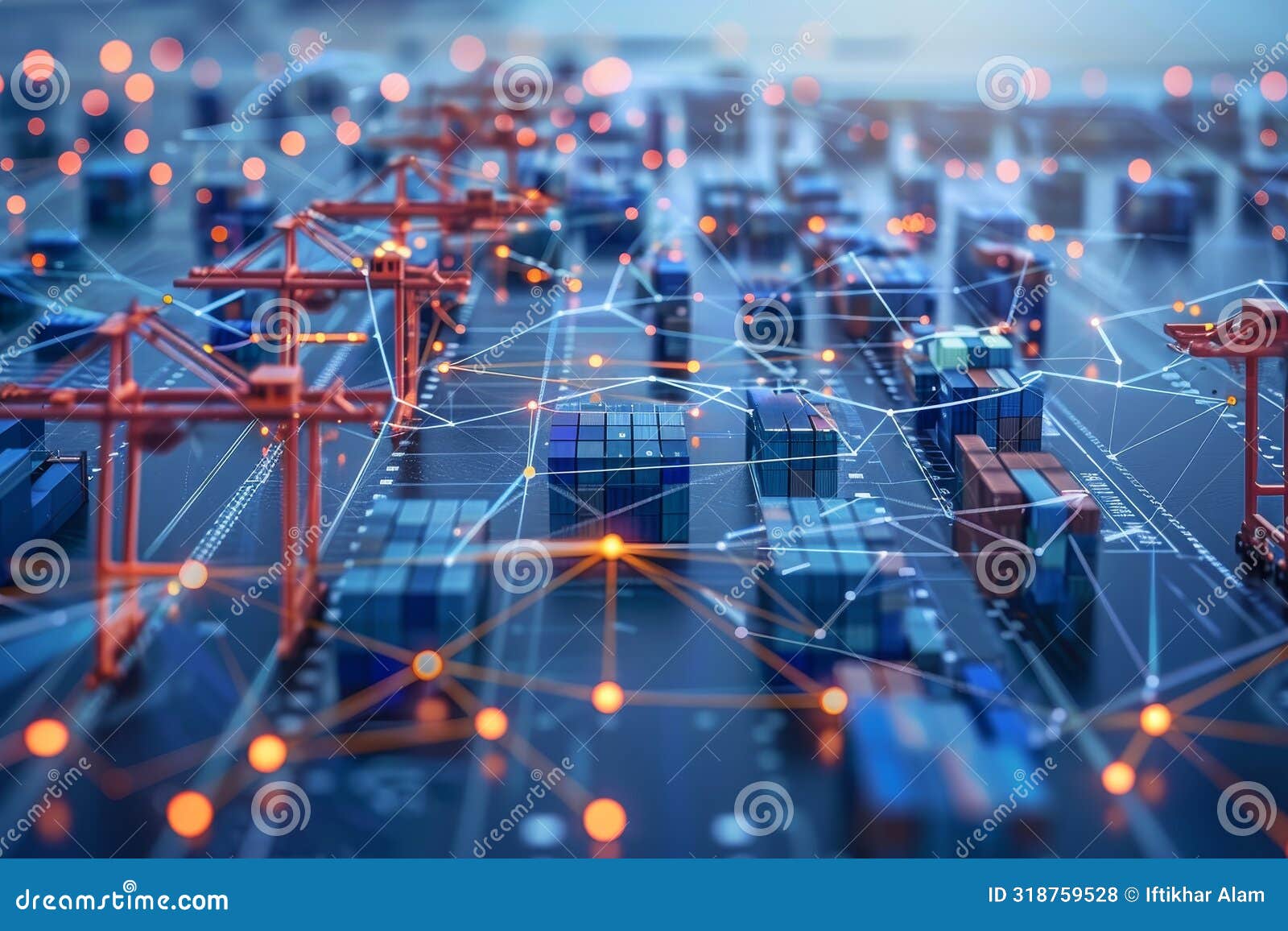 A Network of Containers Linked Together, Representing Supply Chain ...