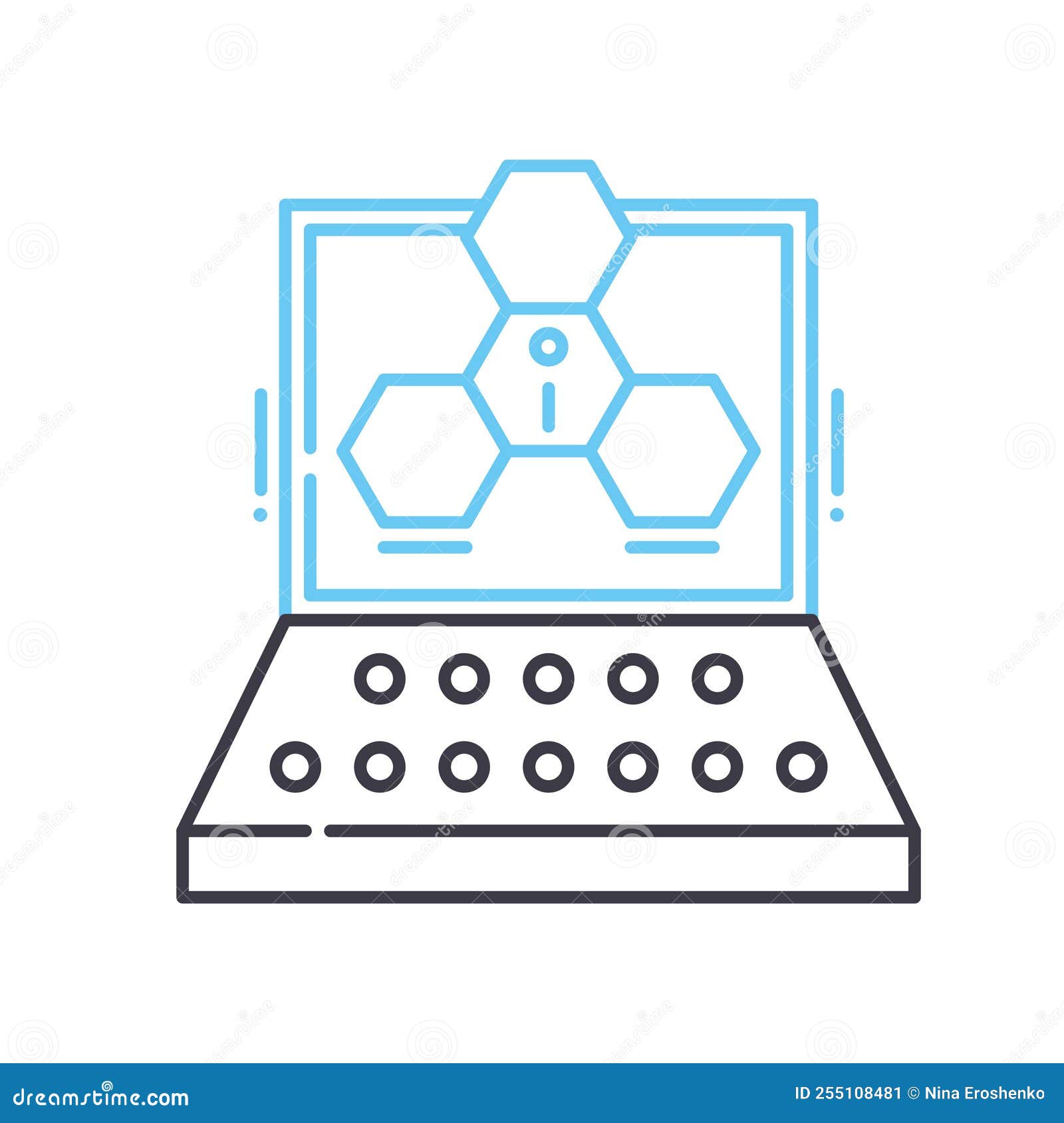 Network Control Line Icon, Outline Symbol, Vector Illustration, Concept ...