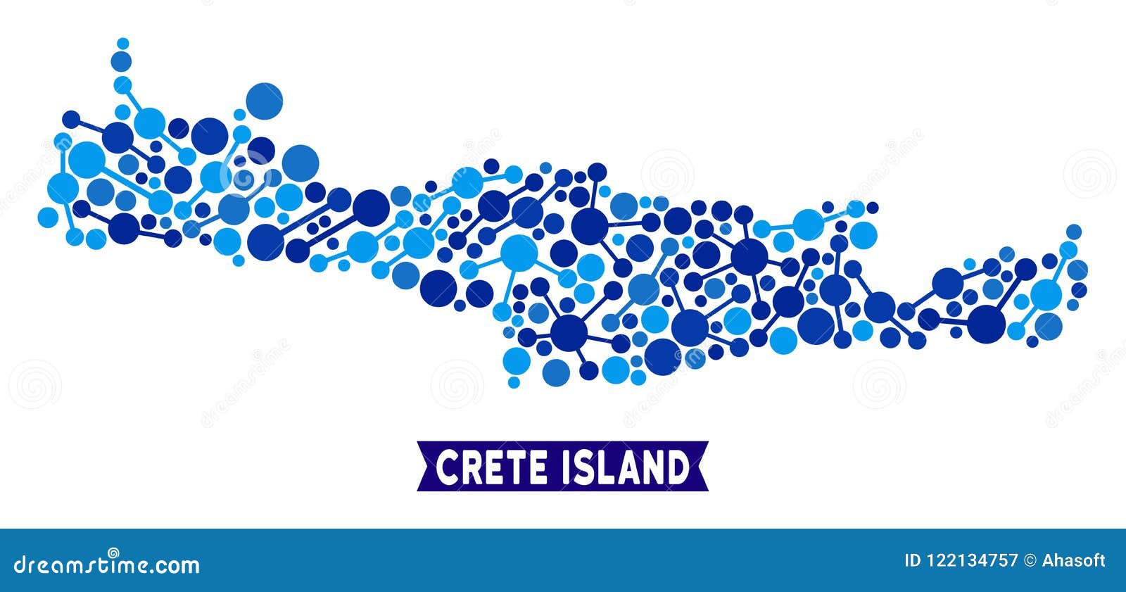Crete Network Map. Cartoon Vector | CartoonDealer.com #234976885