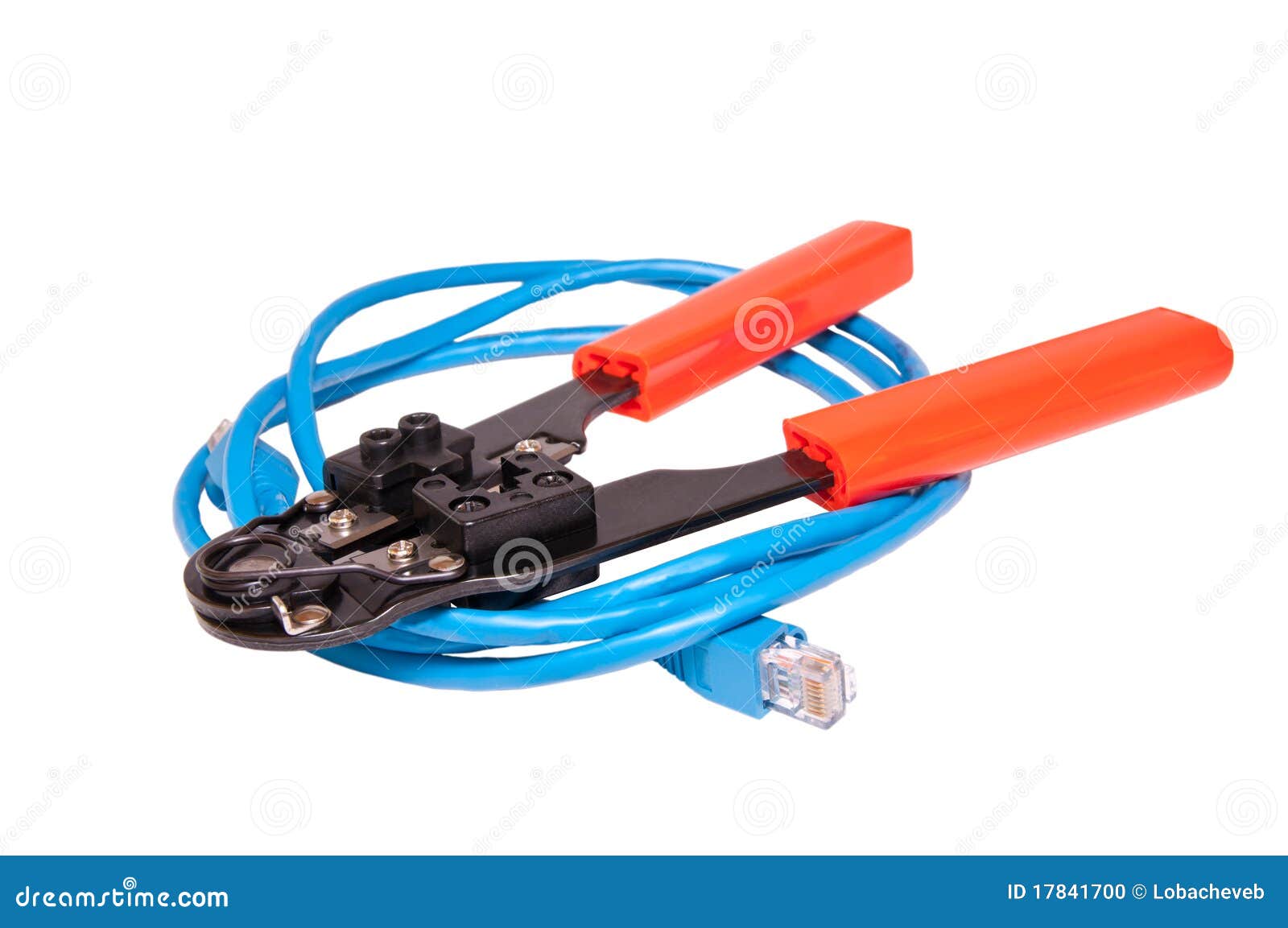 Network Crimp Tool with Network Ethernet Cable Stock Photo - Image of ...