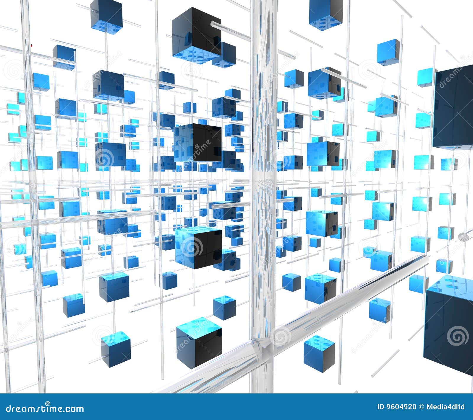 Network cubes 2 stock illustration. Illustration of blue - 9604920