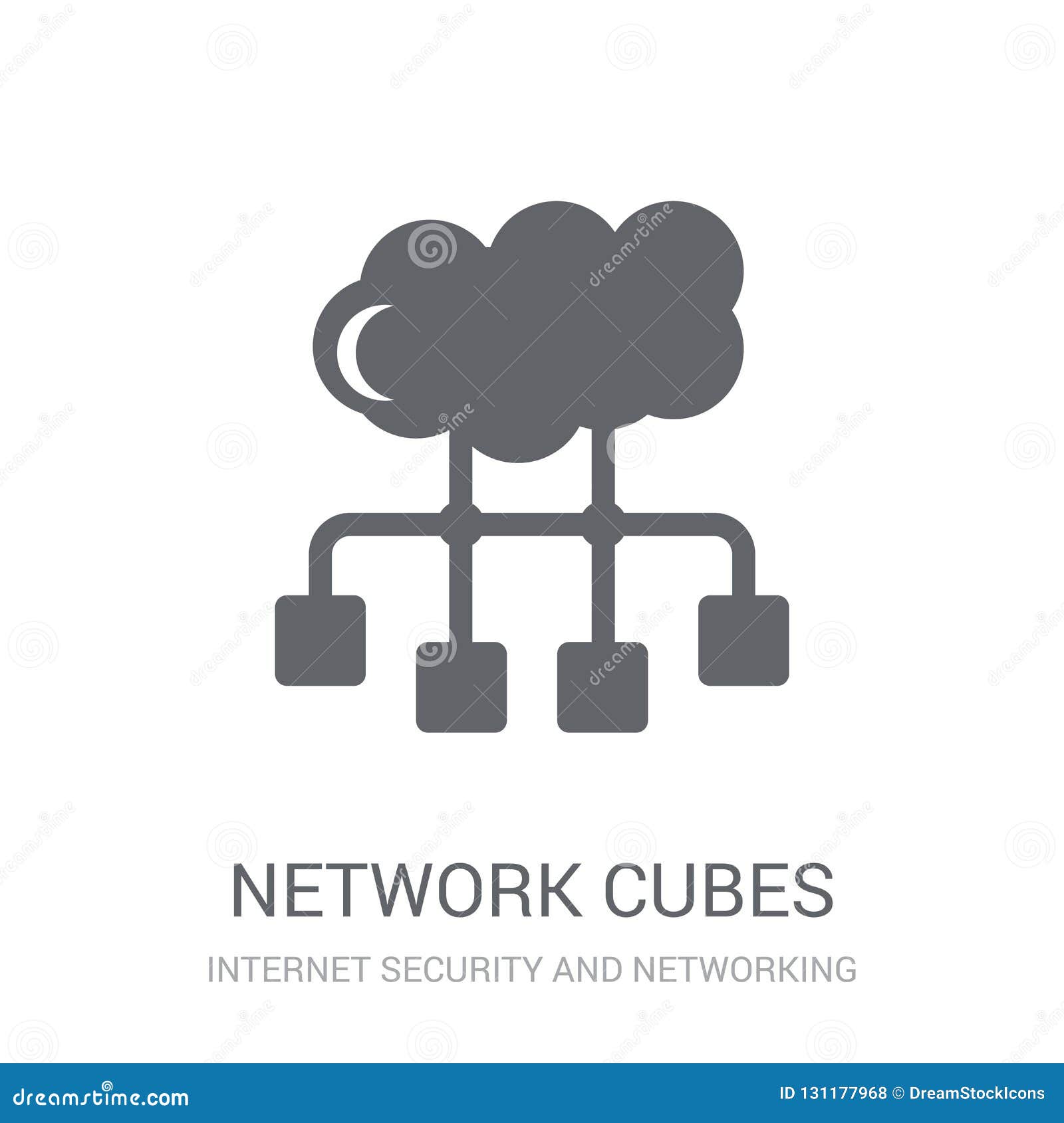 Network Cubes Icon. Trendy Network Cubes Logo Concept on White B Stock ...
