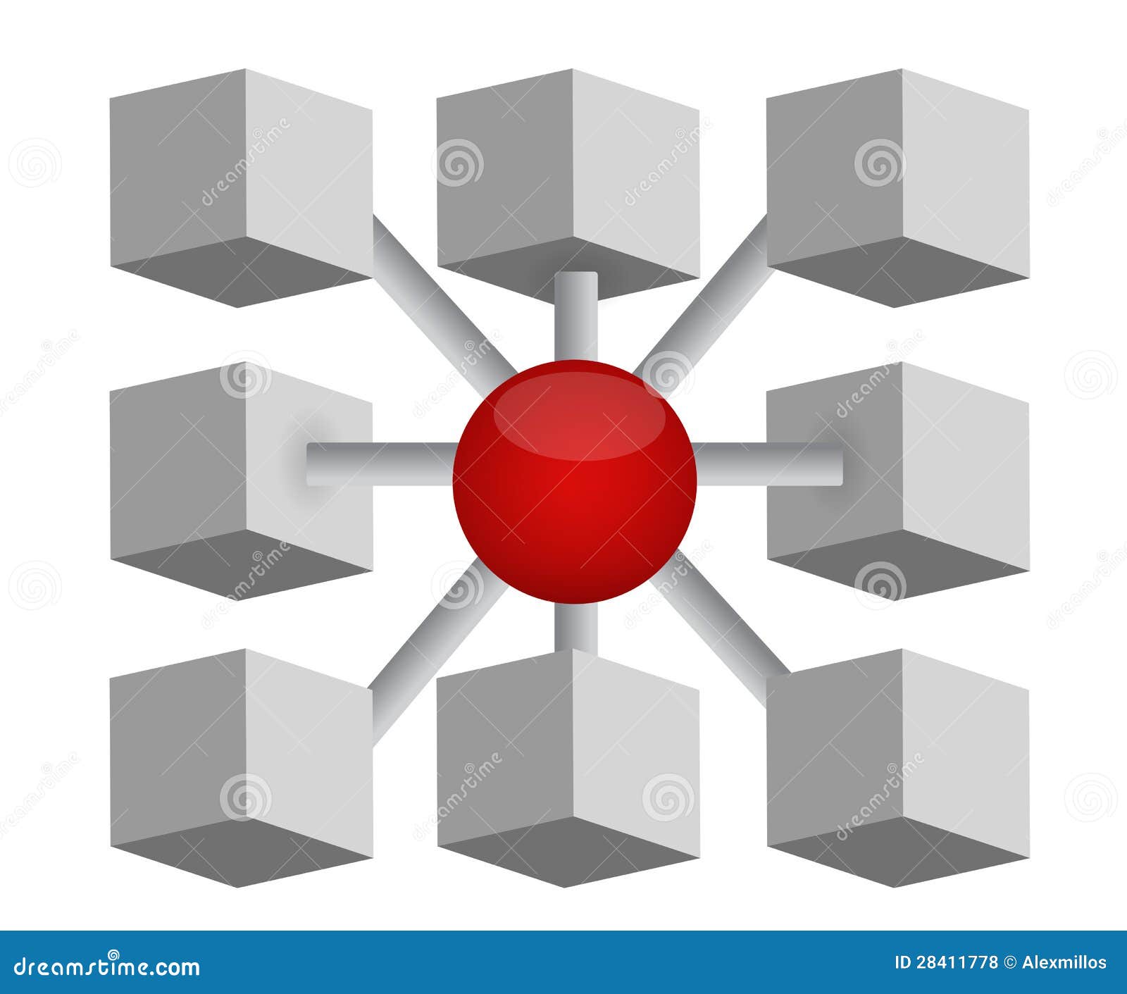 Network Cubes and Sphere Diagram Stock Illustration - Illustration of ...