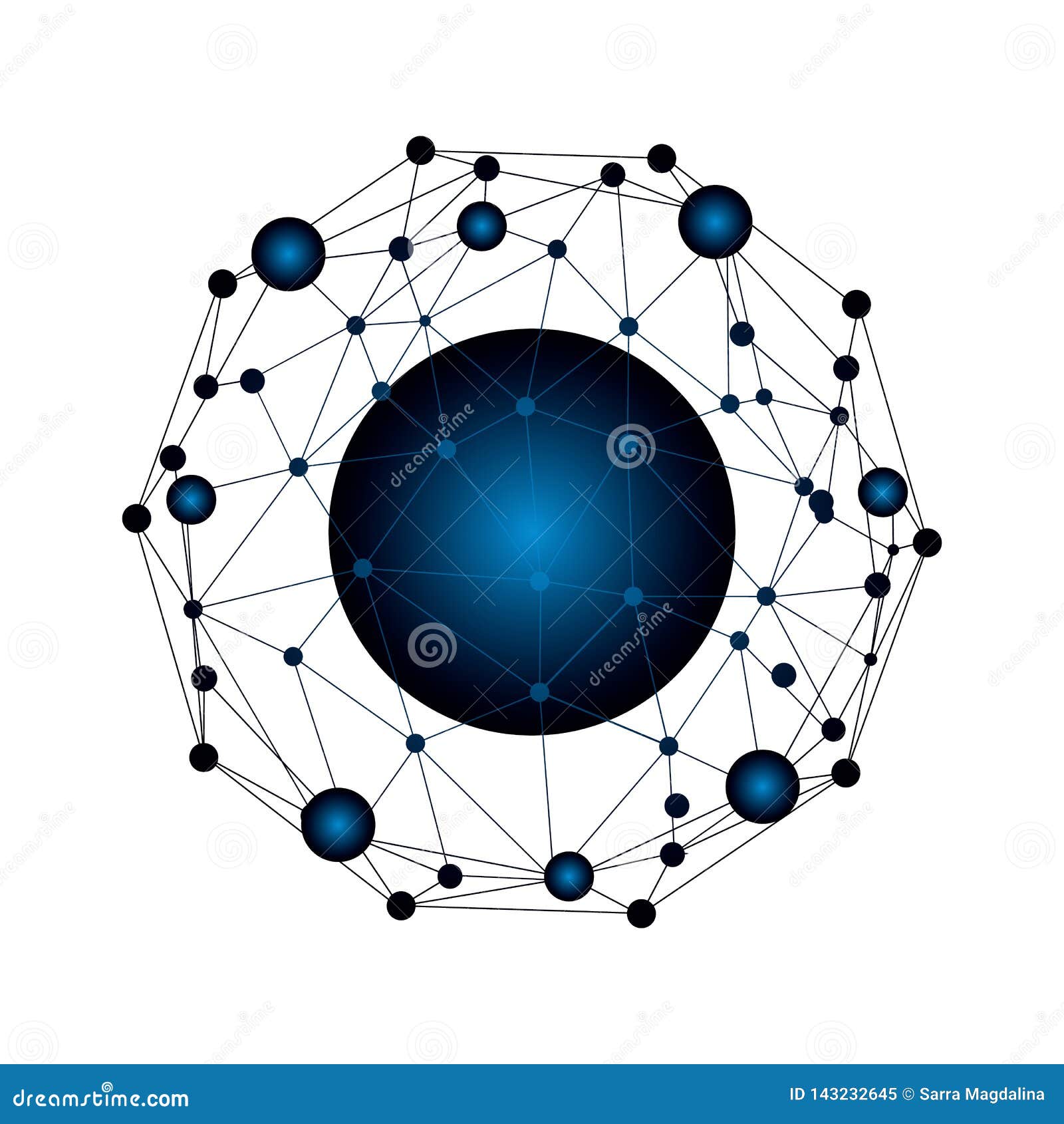 Abstract Blue Vector Globe. Technology Ball. Logo Hi-tech. Stock Vector ...