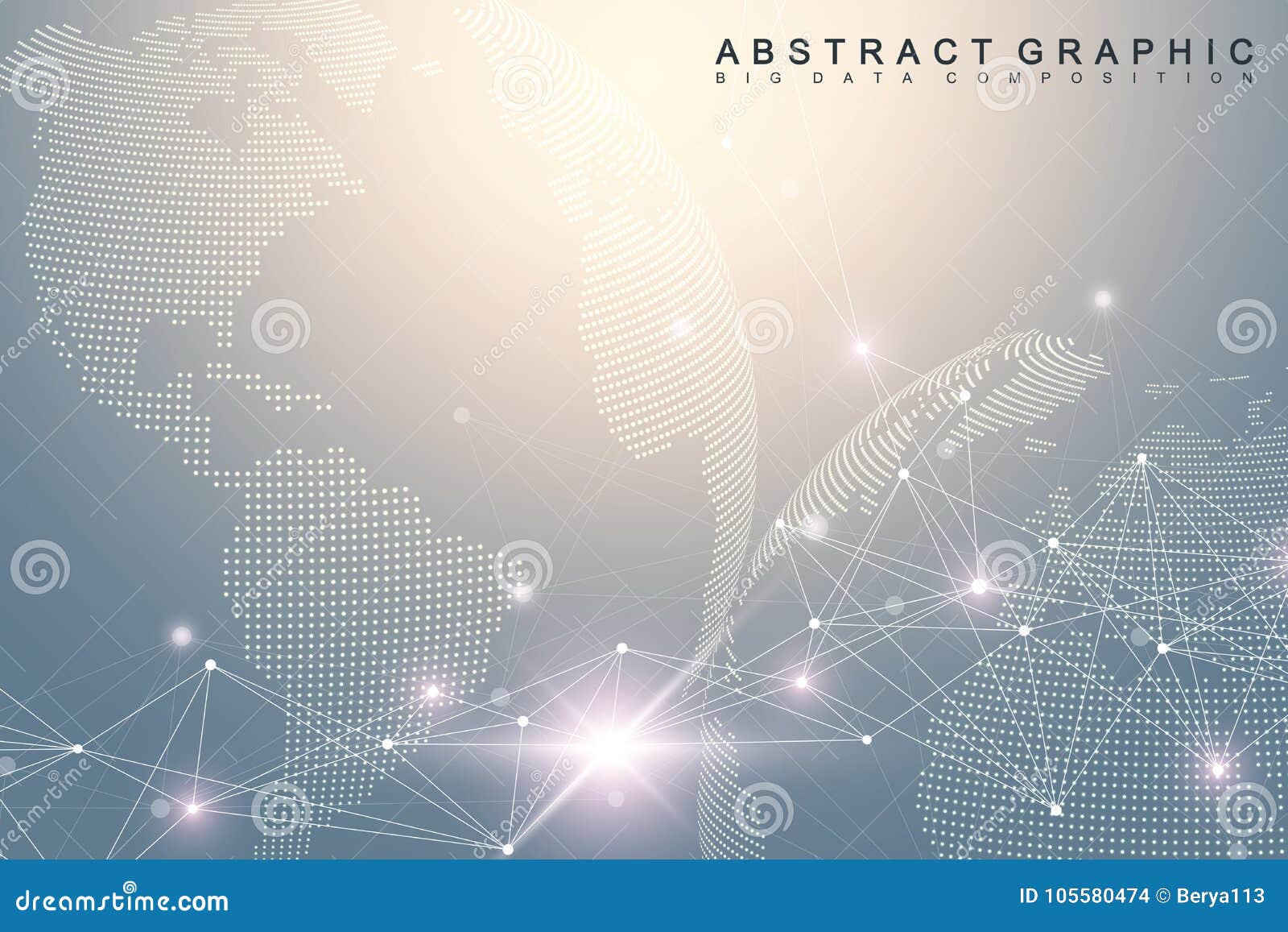 Network and Data Exchange Over Planet Earth in Space. Virtual Graphic ...