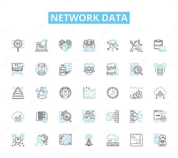 Network Data Linear Icons Set. Connectivity, Traffic, Latency ...