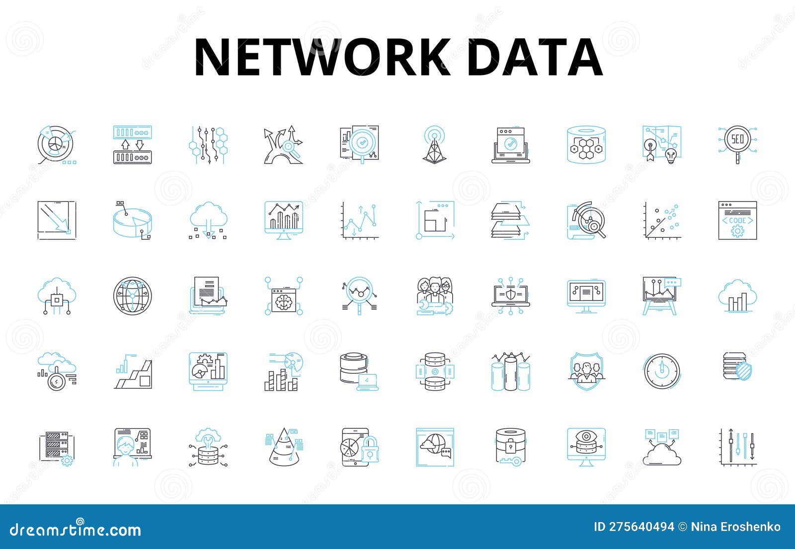 Network Data Linear Icons Set. Connectivity, Traffic, Latency ... Network Data Linear Icons Set. Connectivity, Traffic, Latency ...