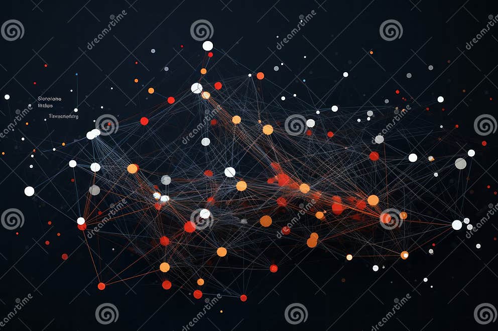 Network Data Node Visualization Stock Illustration - Illustration of ...