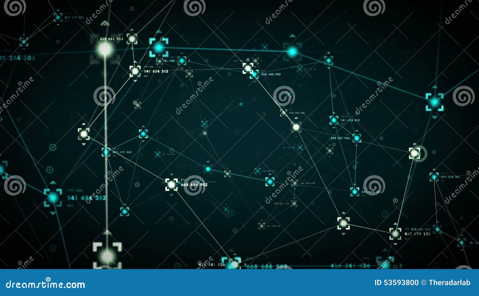 Network Data Points Blue stock footage. Video of information - 53593800