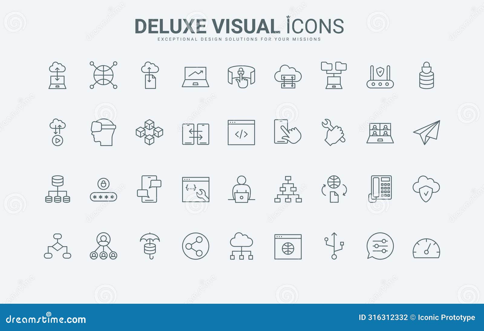 Network Data System And Architecture Line Icons Set Flowchart Model 5489