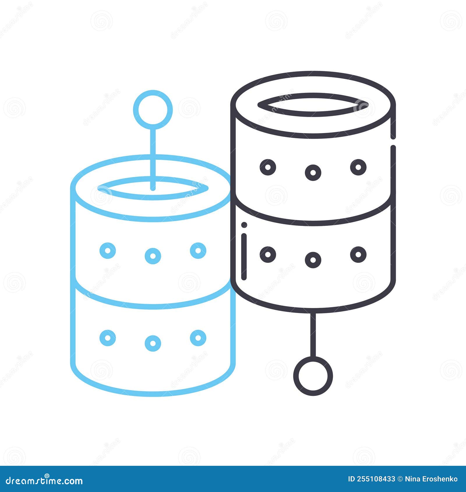 Network Database Line Icon, Outline Symbol, Vector Illustration ...