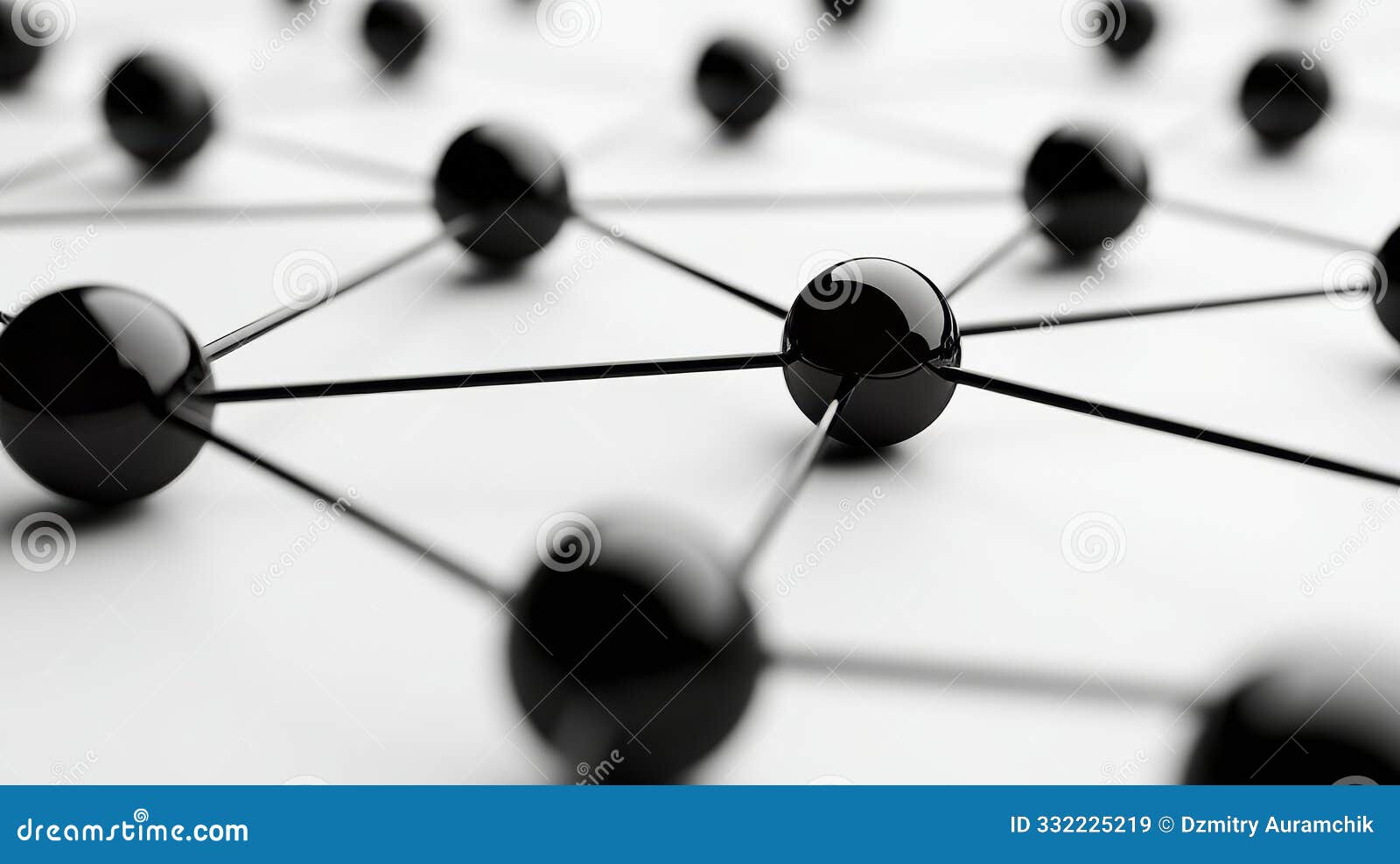 In Network Design, Black Spheres are Connected by Lines on a White ...