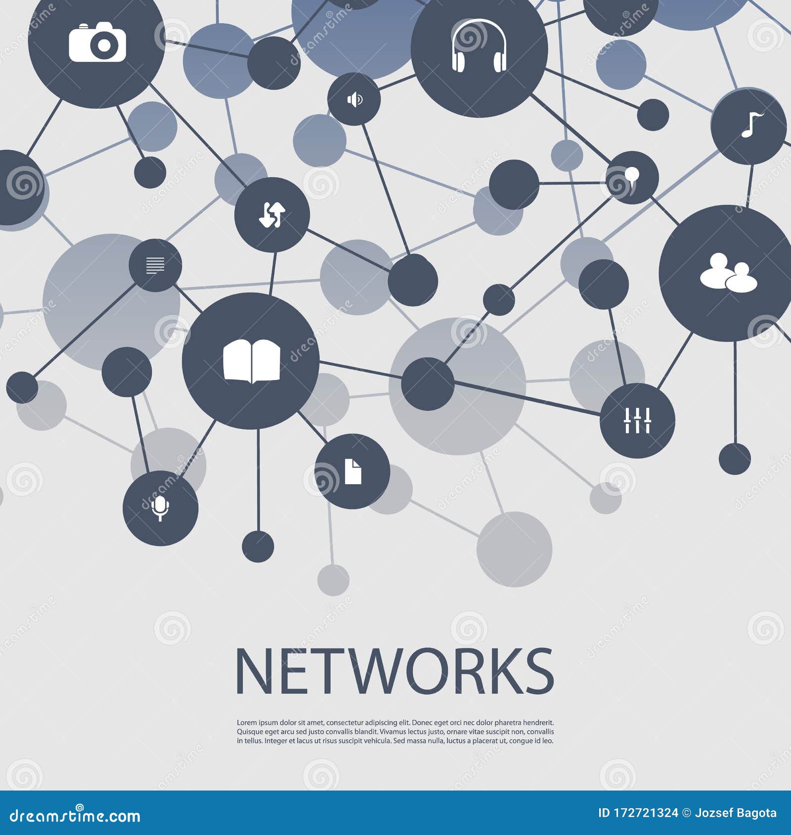 Network Design Concept with Icons Stock Vector - Illustration of human ...