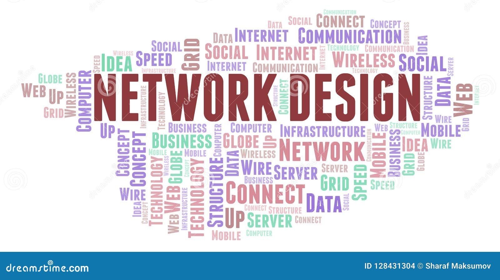 Network Design word cloud. stock illustration. Illustration of poster ...