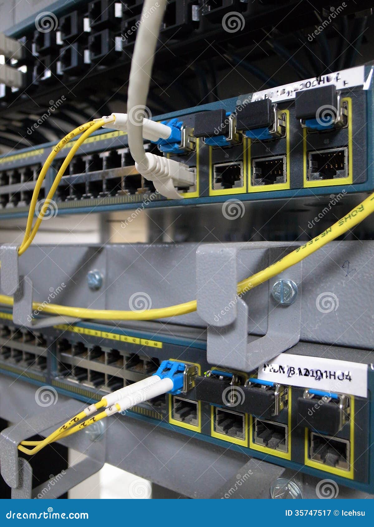 Network Device Connectors Closeup Stock Image - Image of computer ...