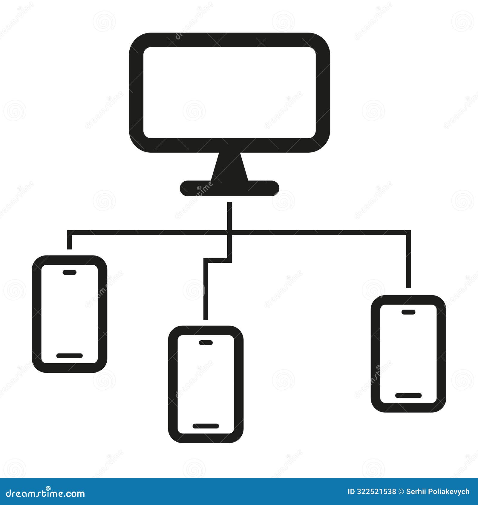 Network Devices Icon. Black and White. Vector Technology Symbols ...