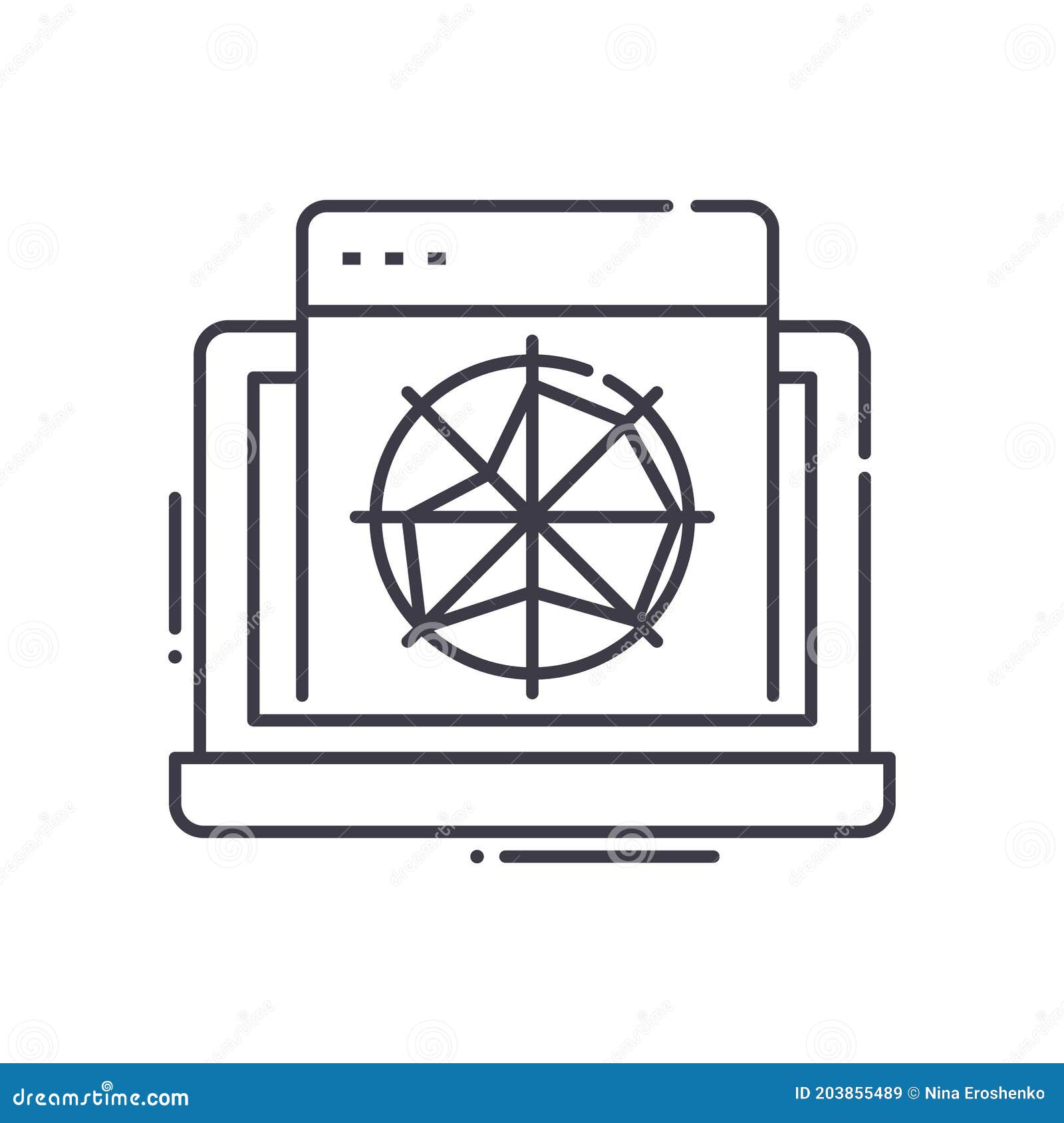 Network Diagram Icon, Linear Isolated Illustration, Thin Line Vector ...