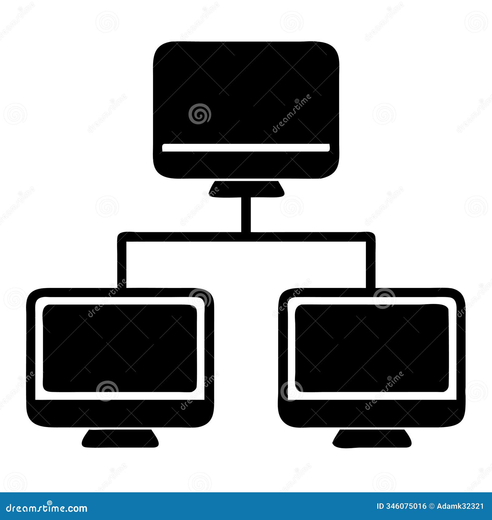 Network Diagram Vector with Connected Computers for Technology and it ...