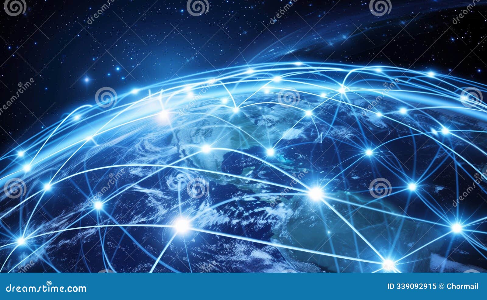 Network with Digital World Map Wireless Communication in City World ...