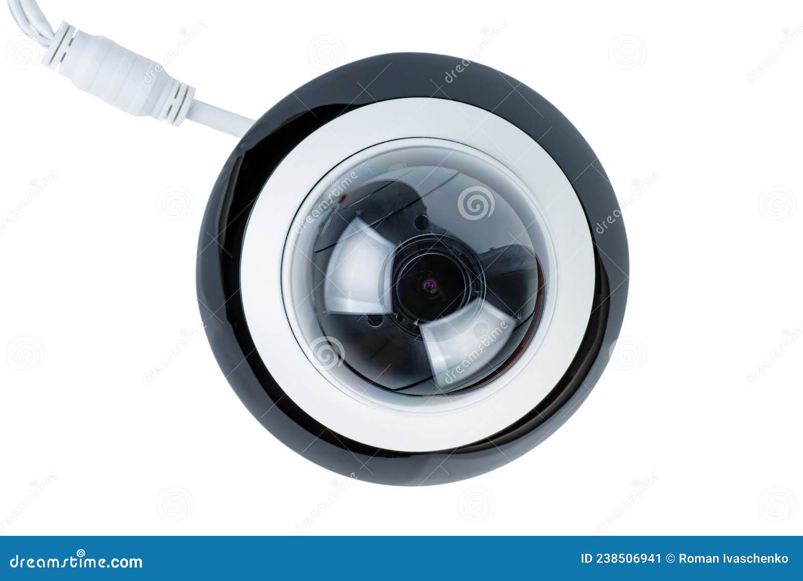 Network Dome Camera is Isolated on White Background Stock Image - Image ...