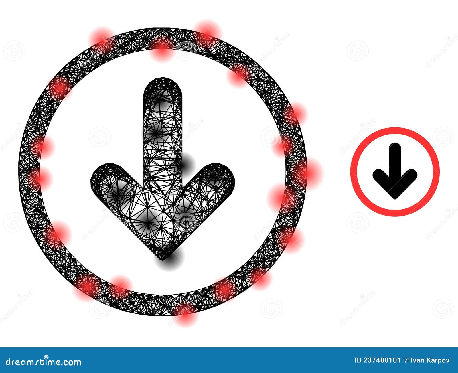 Network Down Pointer Icon with Spots Stock Vector - Illustration of ...