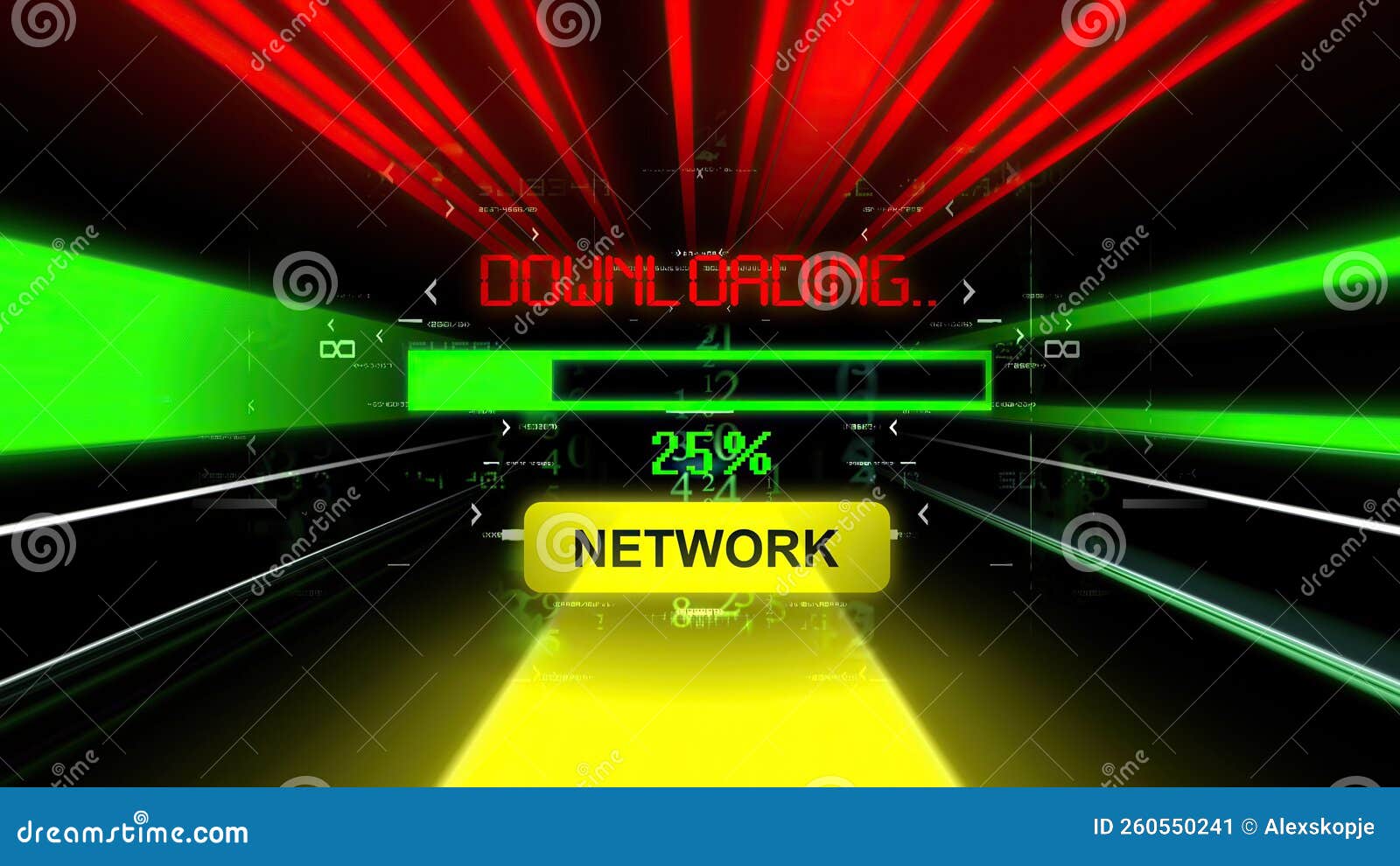 Network Download Progress Bar on the Screen Stock Illustration ...