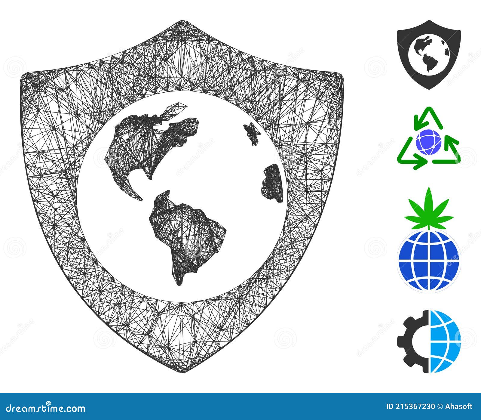 Network Earth Shield Vector Mesh Stock Vector - Illustration of care ...