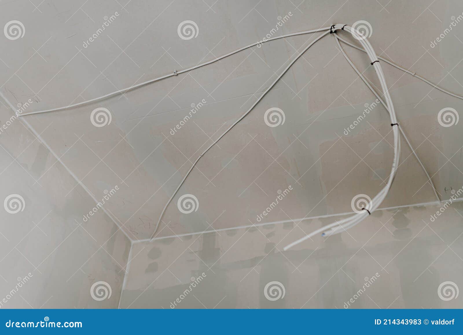 Electric Wires Network Mounted on Ceiling Stock Image - Image of ...