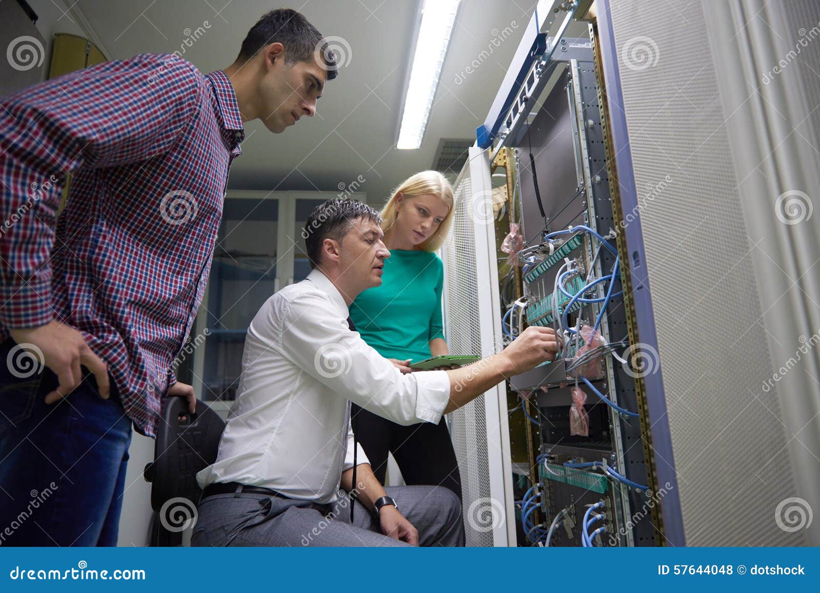 Network Engeneers Working in Network Server Room Stock Photo - Image of ...