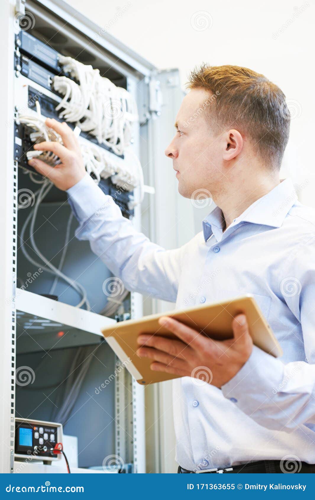 Network Engineer Admin Works with Server Equipment Stock Image - Image ... Network Engineer Admin Works with Server Equipment Stock Image - Image ...