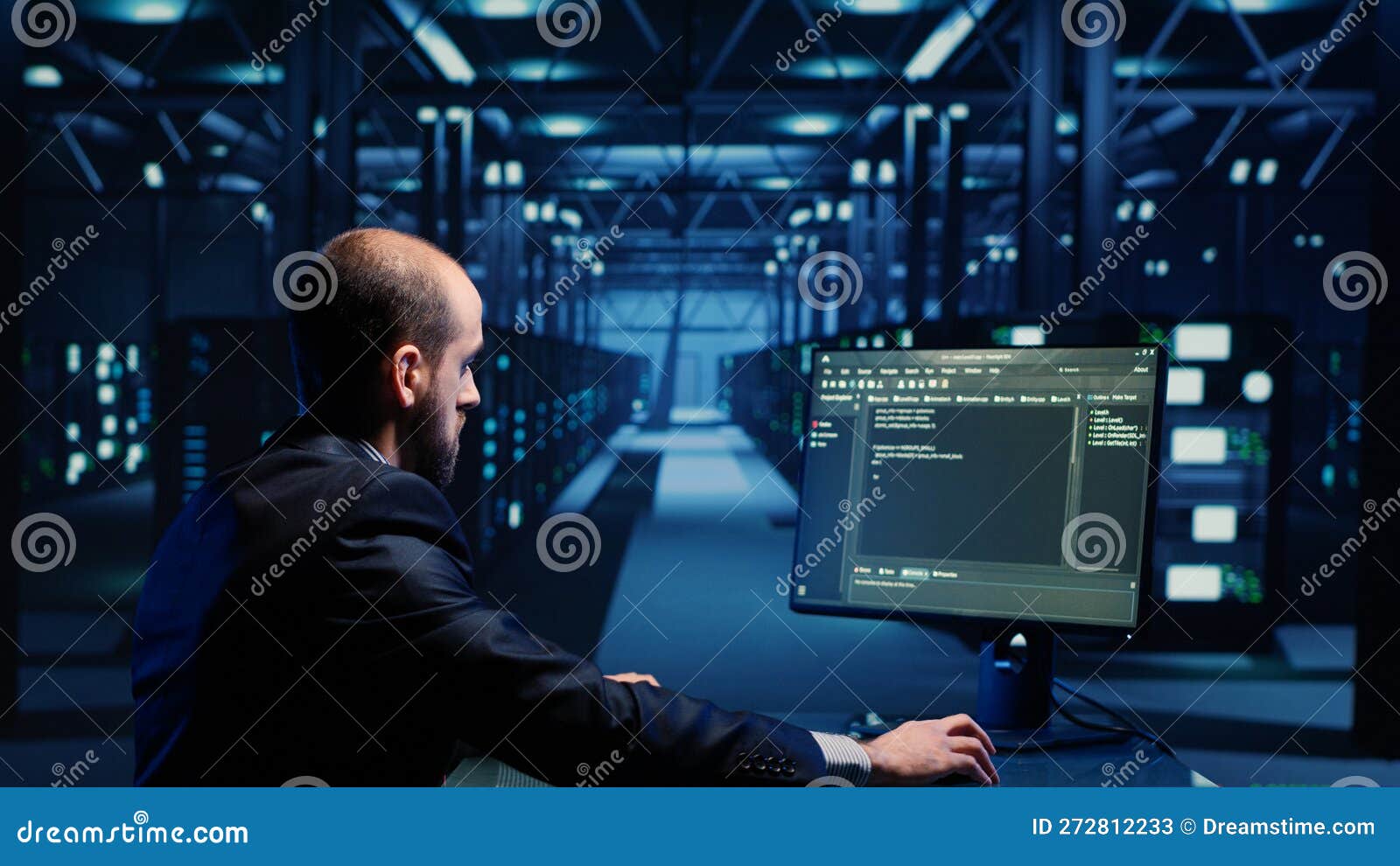 Network Engineer Doing Hardware Check on Computer Stock Image - Image ...