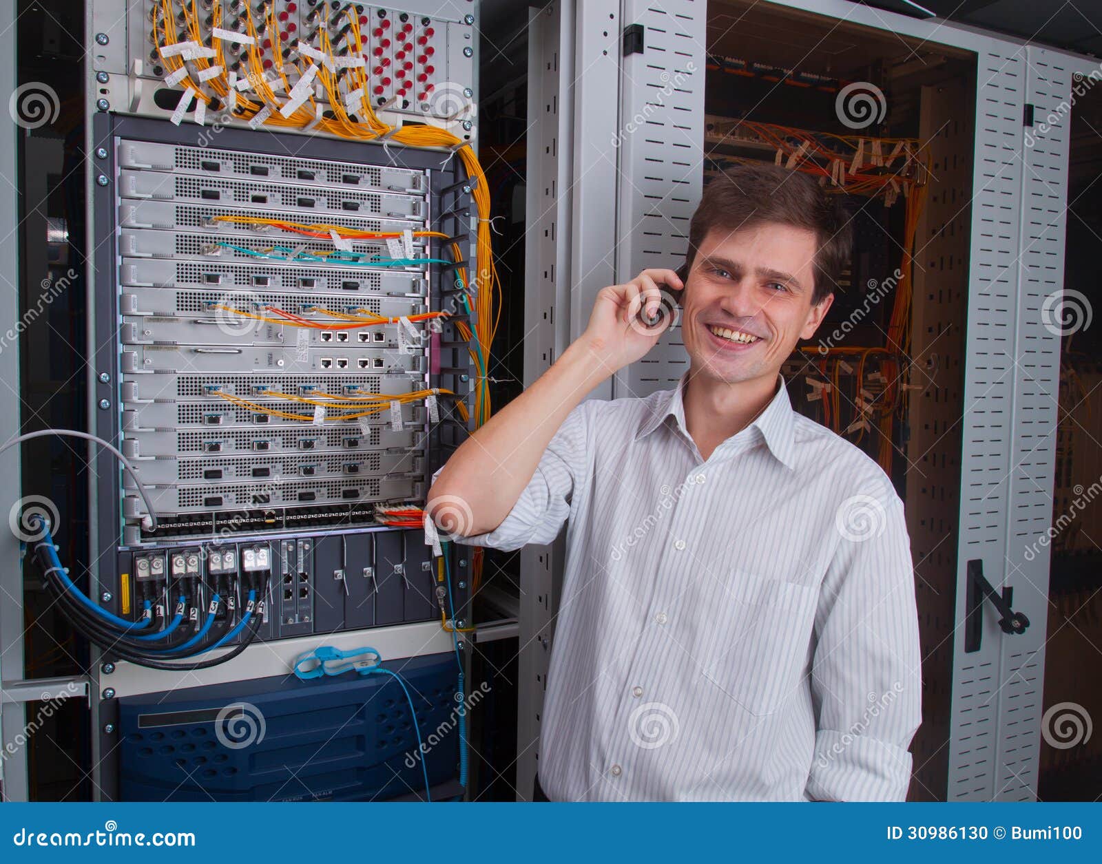 Network Engineer in Server Room Stock Photo - Image of hand, industry ...