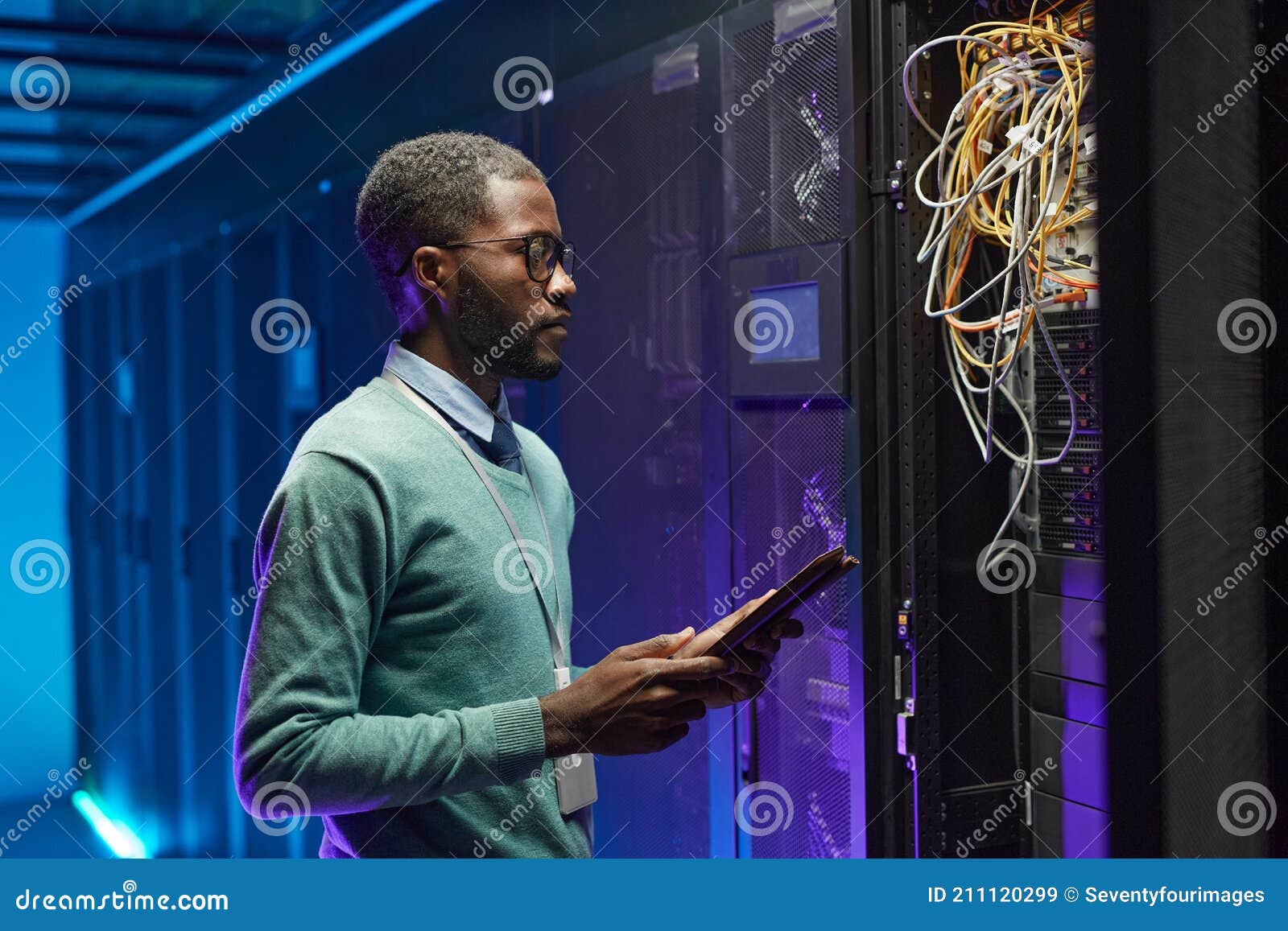 Network Engineer Setting Up Server Stock Image - Image of cloud ...