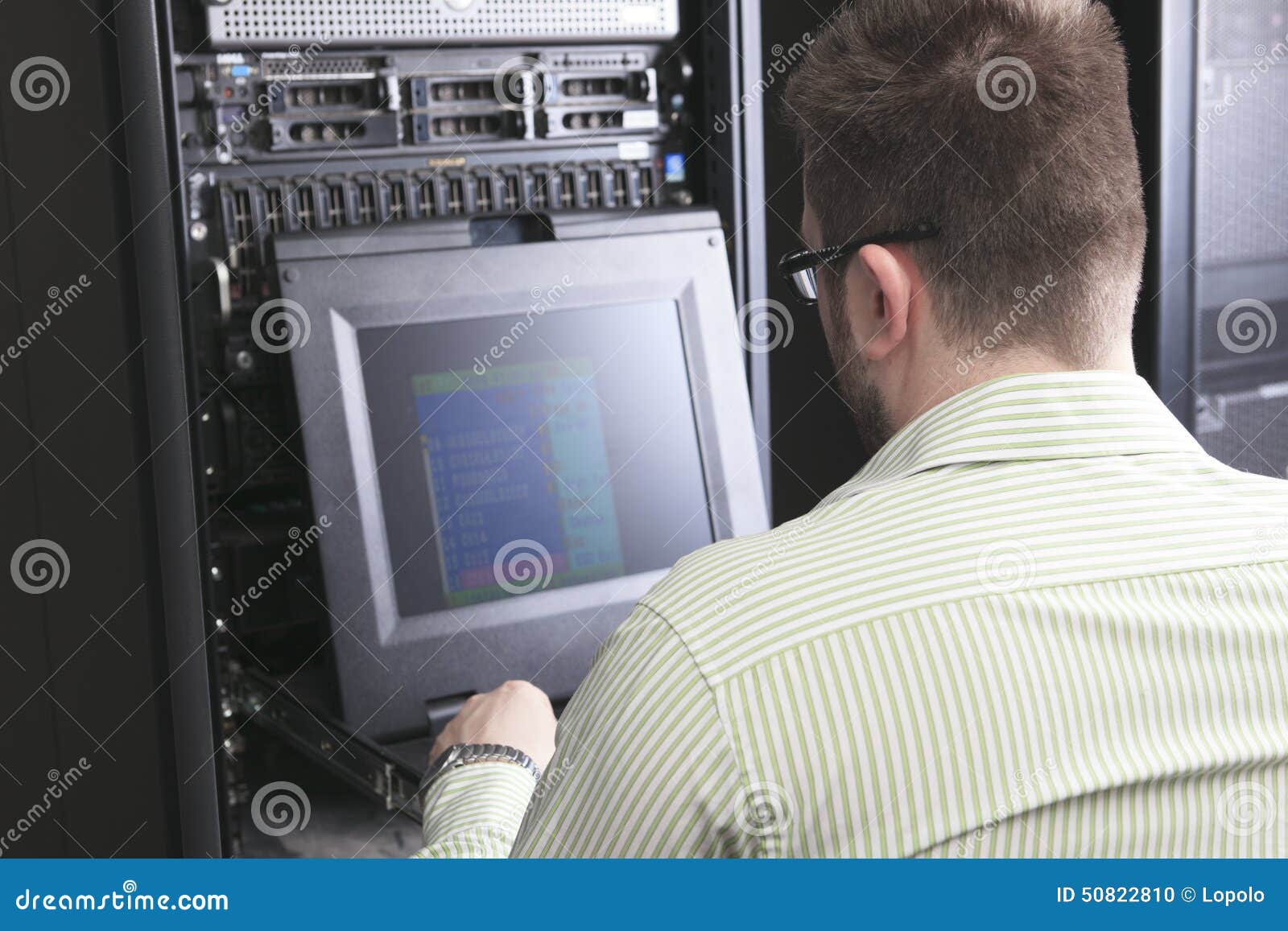 Network Engineer Working in Server Room Stock Photo - Image of service ...