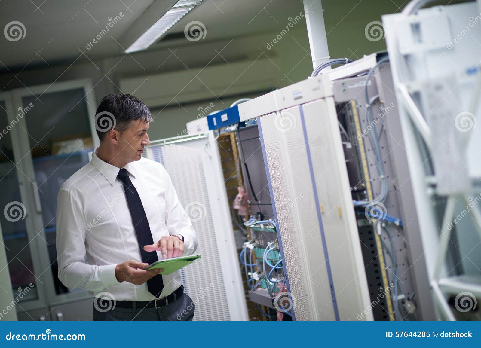 Network Engineer Working in Server Room Stock Image - Image of fashion ...