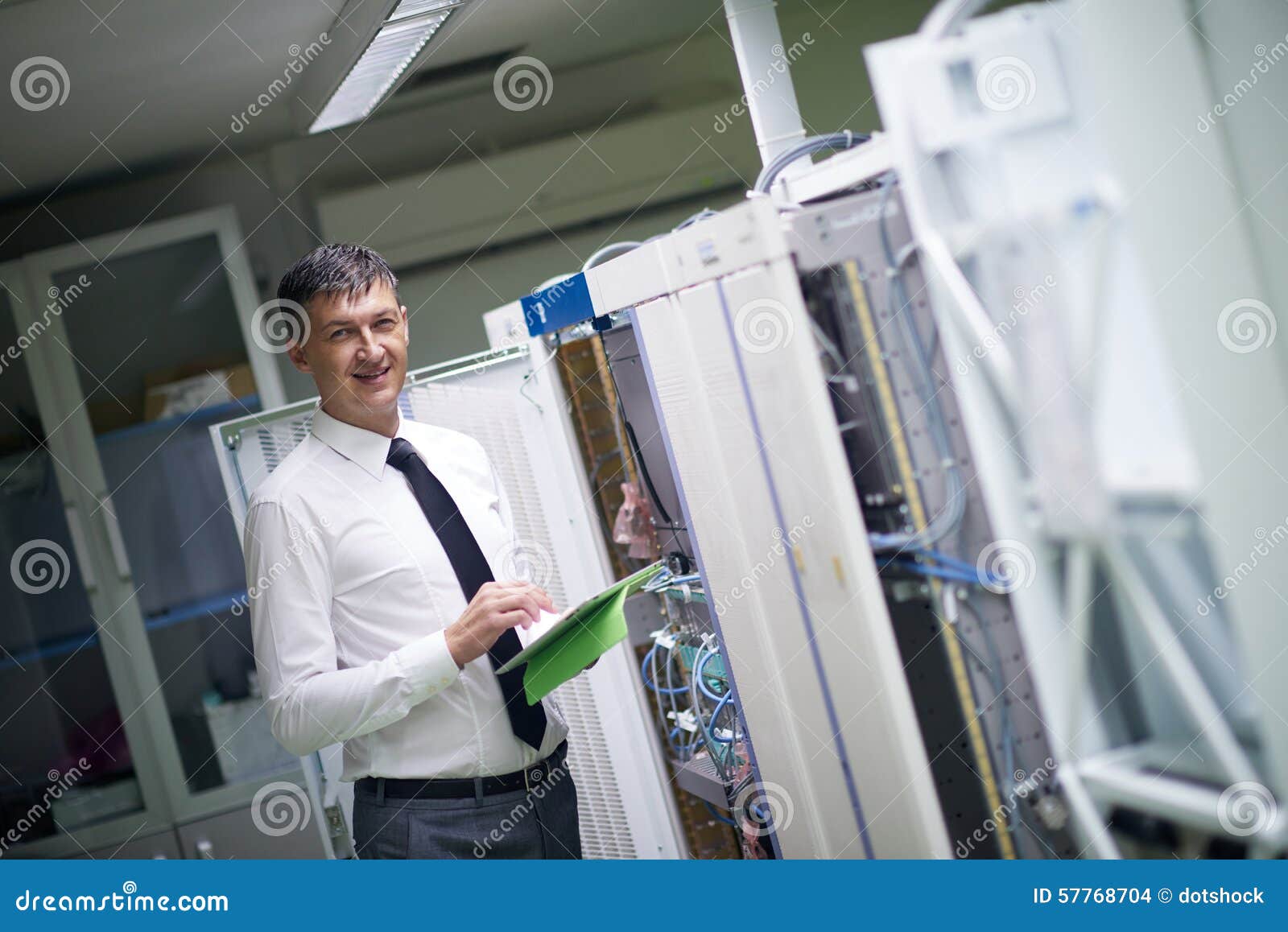 Network Engineer Working in Server Room Stock Photo - Image of fashion ...
