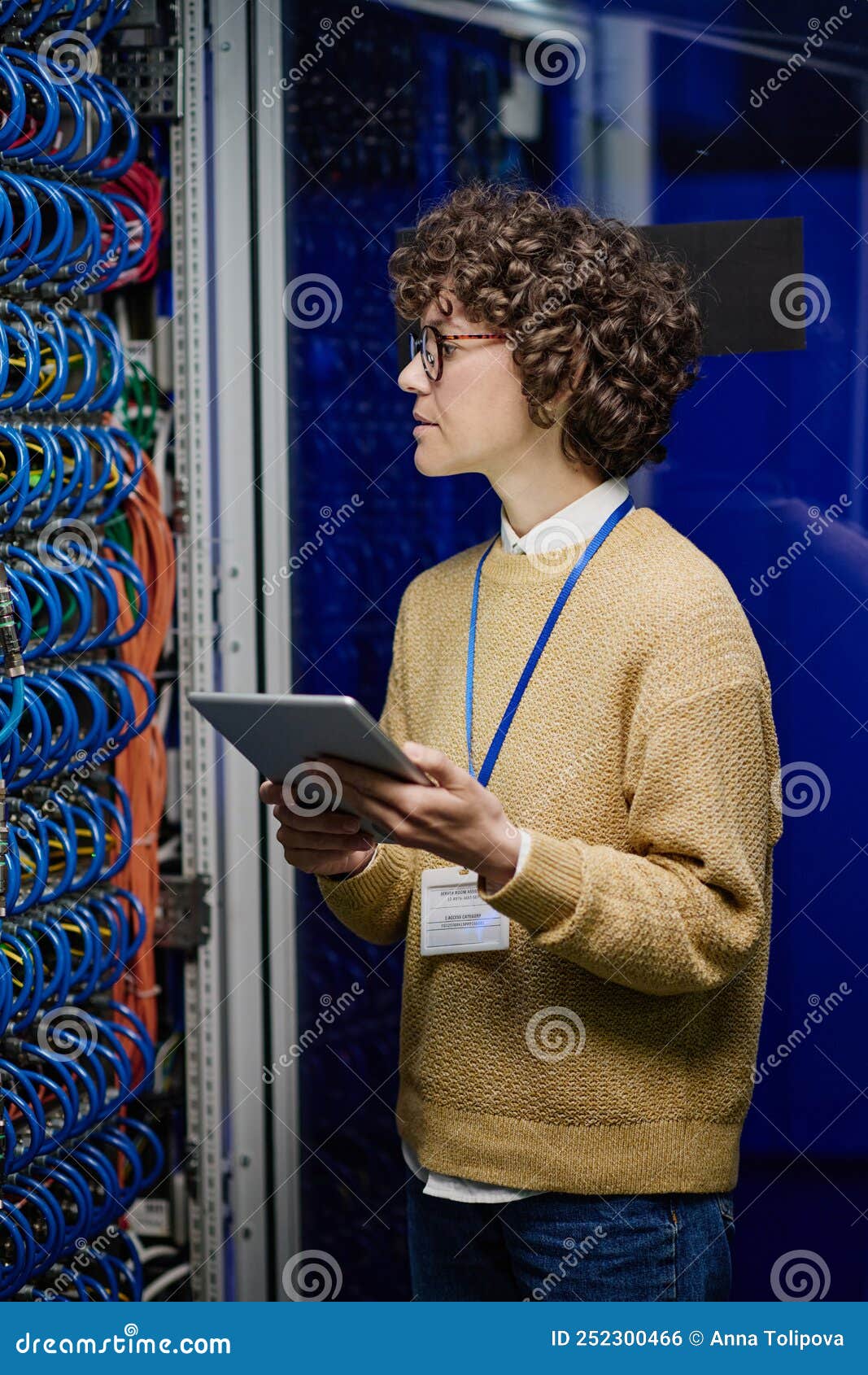 Network Engineer Working in Server Room Stock Photo - Image of engineer ...