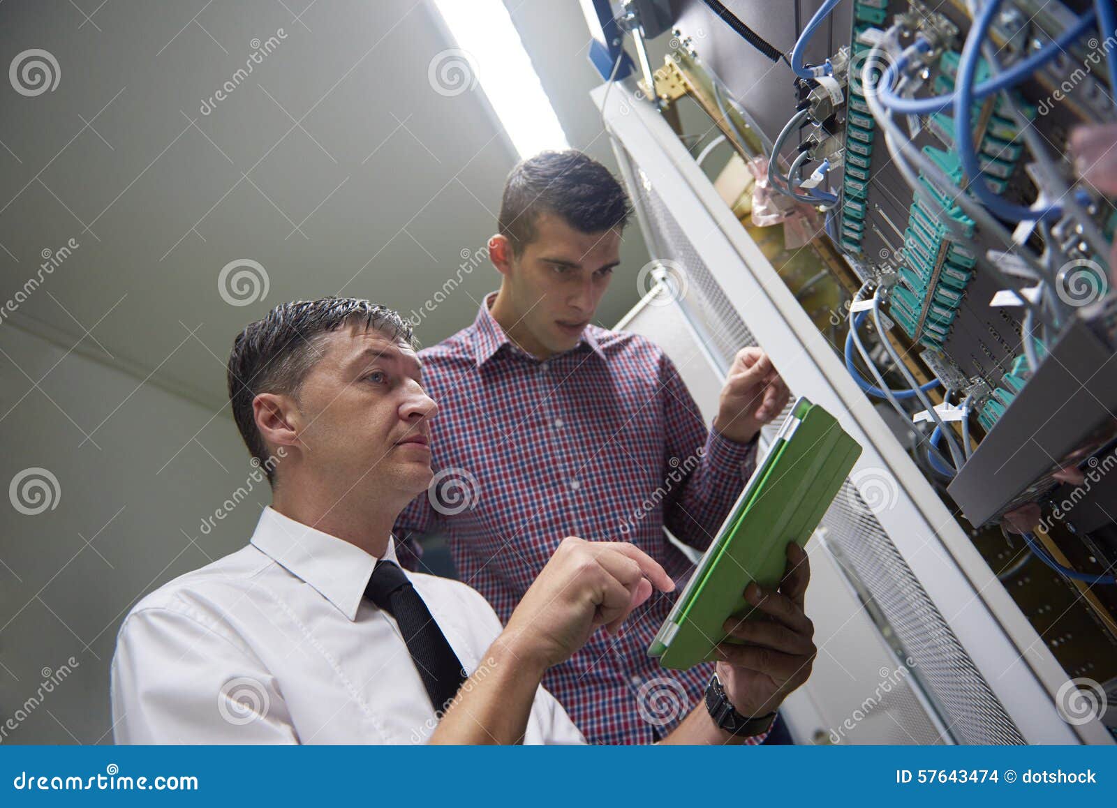 Network Engineers in Server Room Stock Photo - Image of cable, data ...