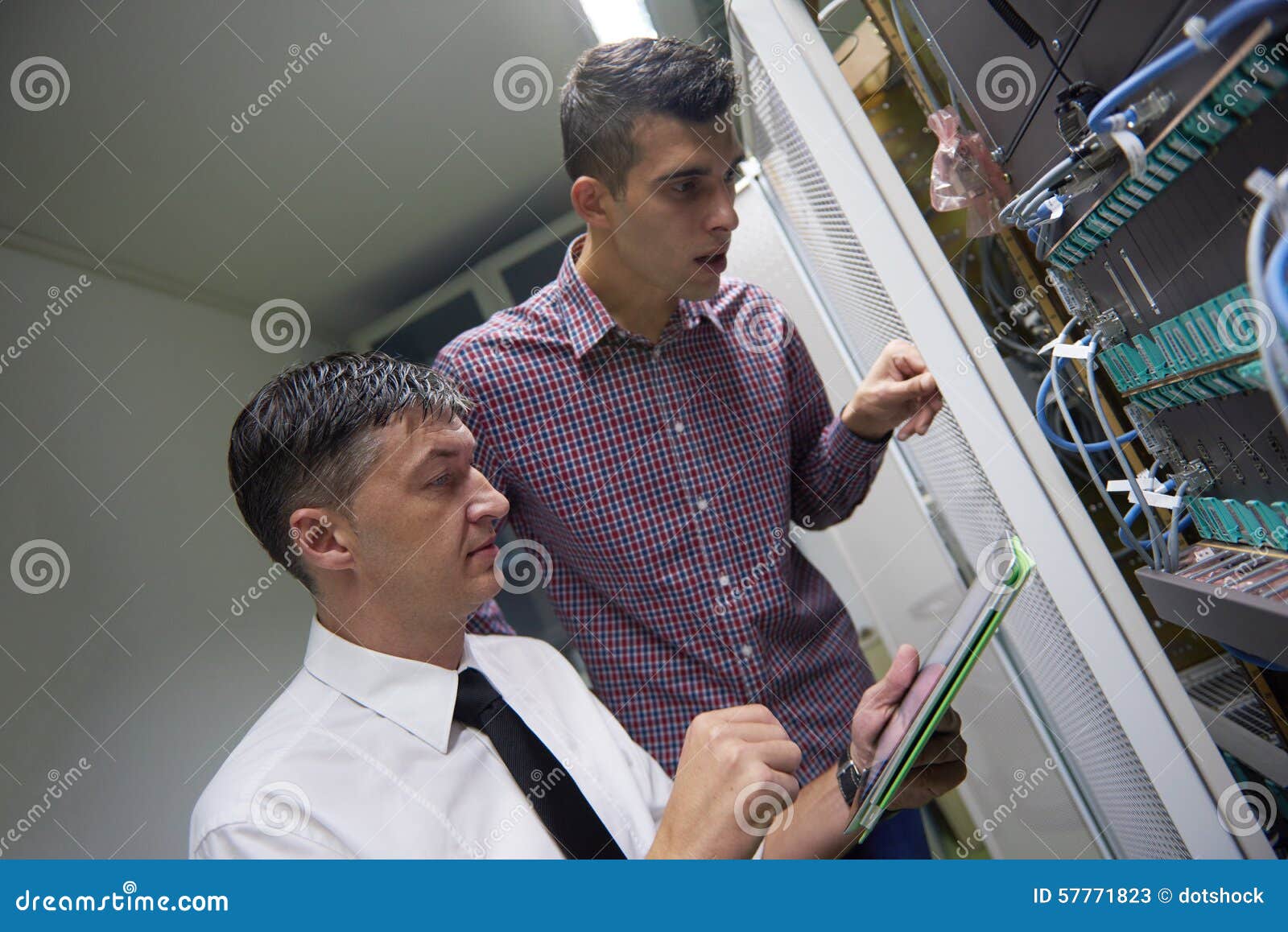 Network Engineers in Server Room Stock Image - Image of center ...