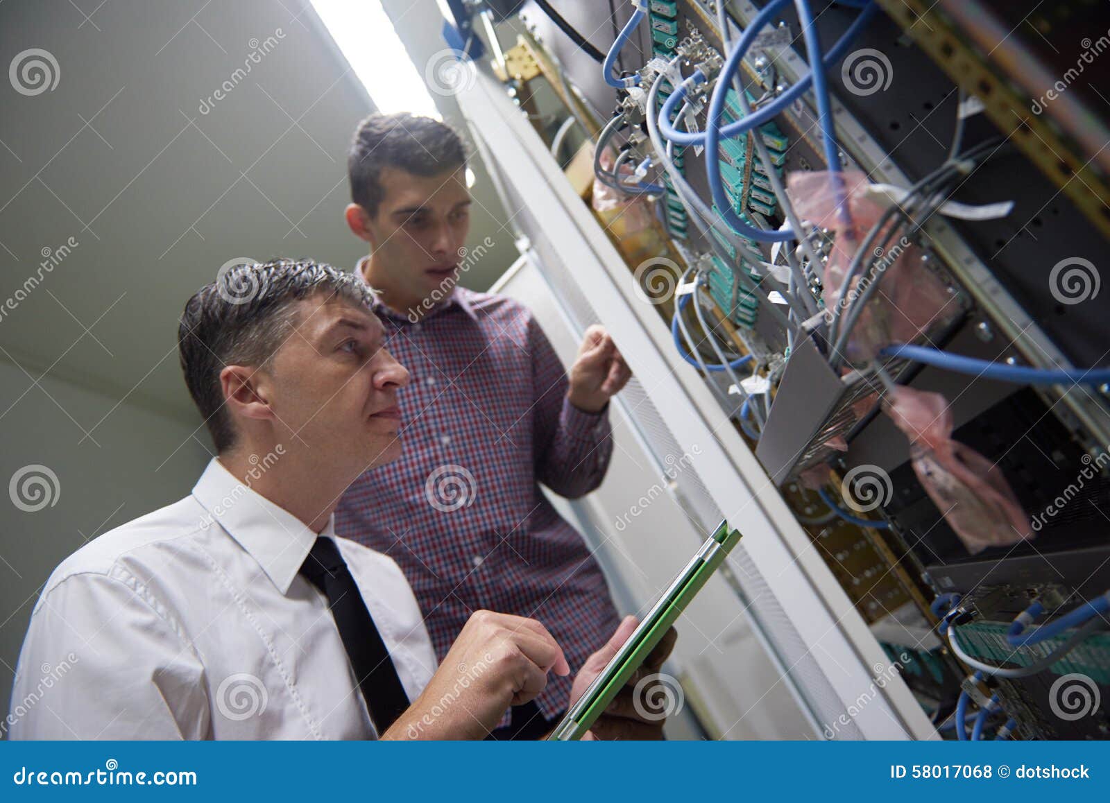 Network Engineers in Server Room Stock Photo - Image of high ...