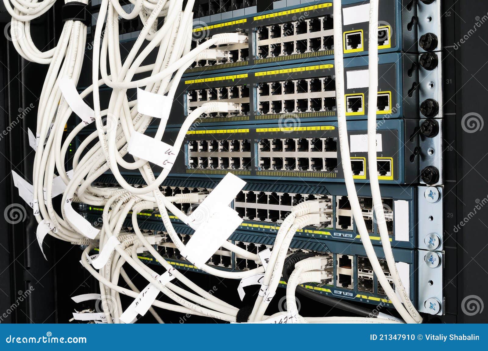 Network equipment in rack stock photo. Image of network - 21347910