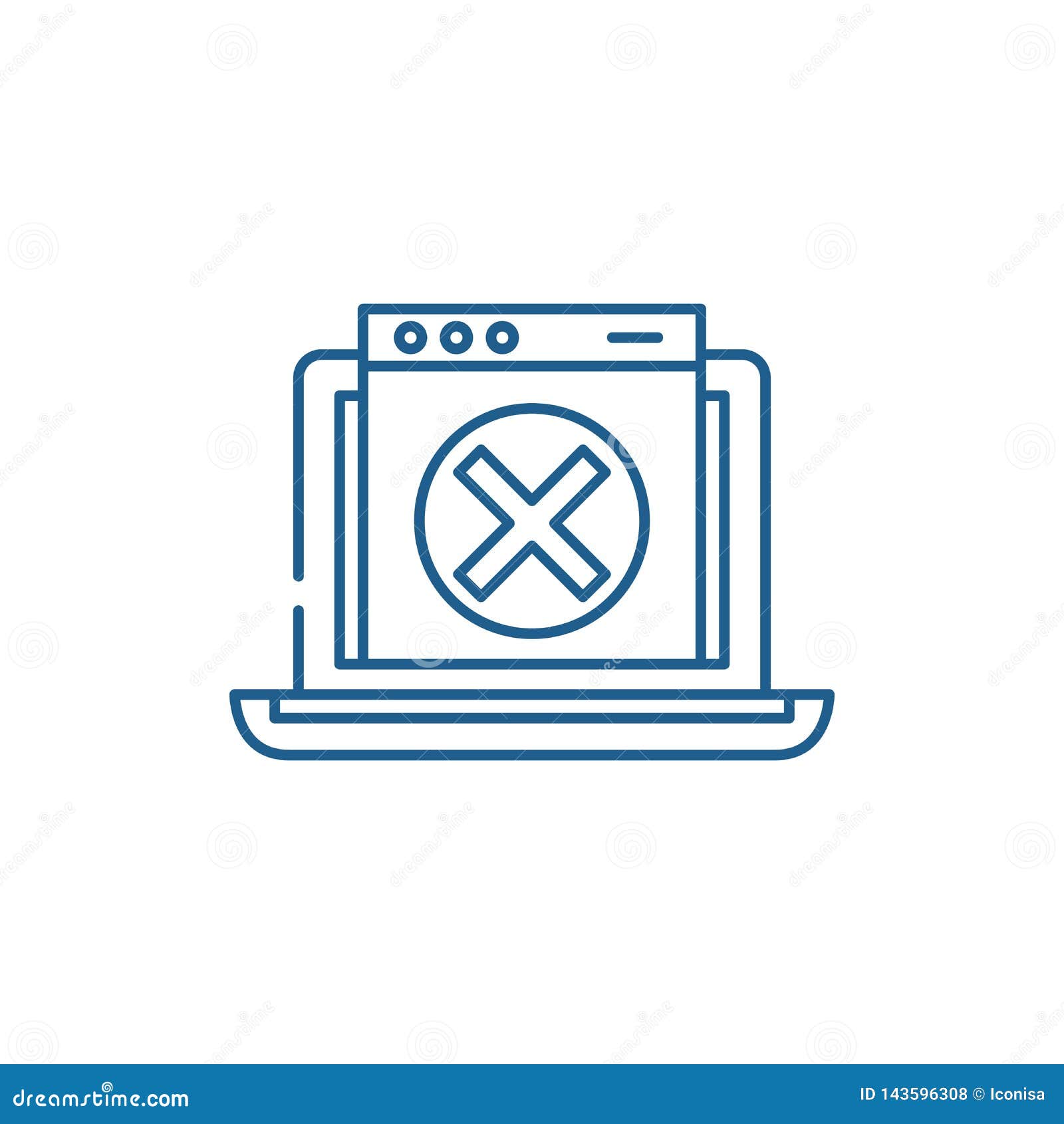 Network Error Line Icon Concept. Network Error Flat Vector Symbol, Sign ...
