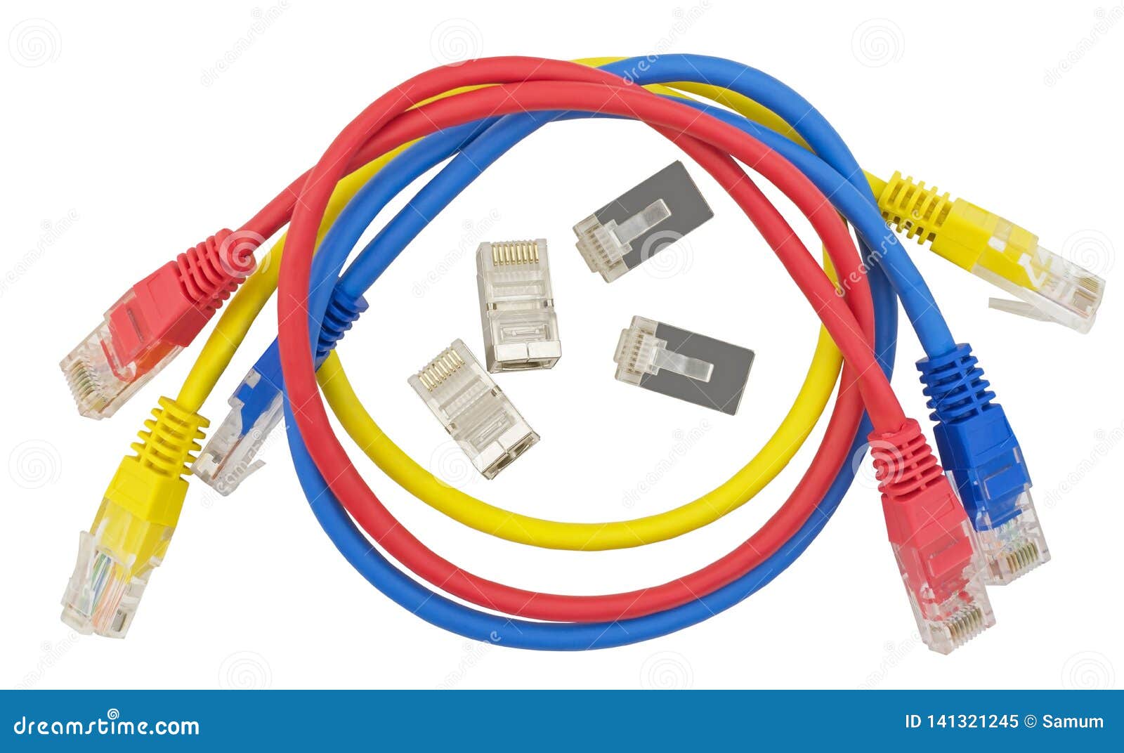 Network Ethernet Cable Over White Stock Image - Image of office ...