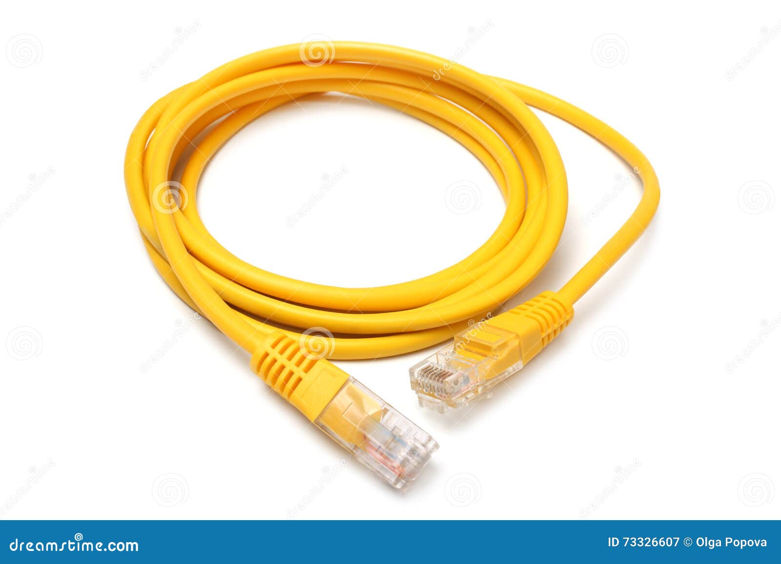Network Ethernet Cable with RJ45 Connectors Stock Image - Image of ...