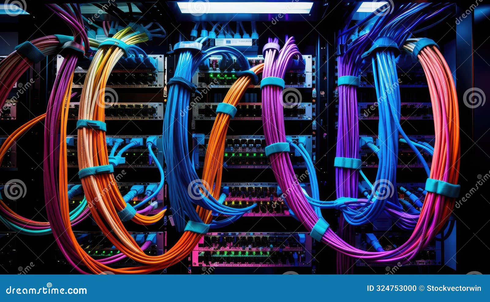 Network Fiber Optic Ethernet Cable Stock Illustration - Illustration of ...